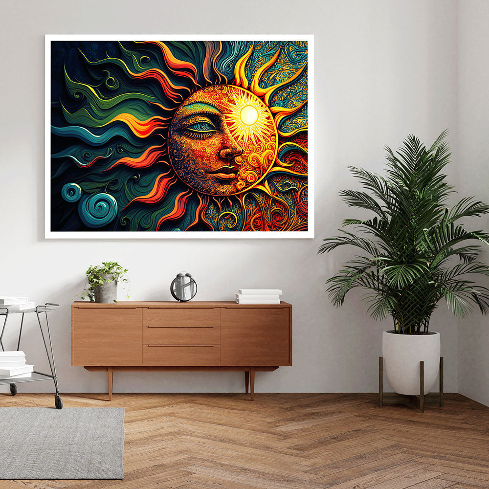 Shop Sun And Moon Wall Art Painting Online at Krutik